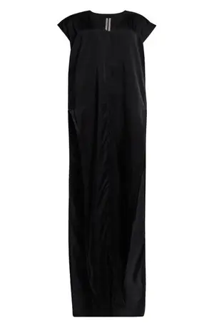 Rick Owens Arrowhead Satin Shift Gown - Black