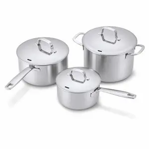 ALVA Maestro 3-piece Full Clad Stainless Steel Saucepan & Stock Pot Set - Silver