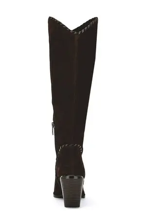 Nine West Rosco Knee-high Western Boots - Dark Brown