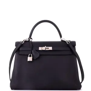 Hermès Kelly Handbag Togo With Palladium Hardware 32 - Black