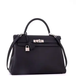 Hermès Kelly Handbag Togo With Palladium Hardware 32 - Black