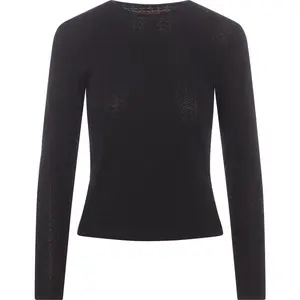 24/7 Crew Neck Long Sleeve Top - Black