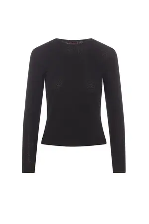 24/7 Cable Knit Crew Neck Top - Light Denim