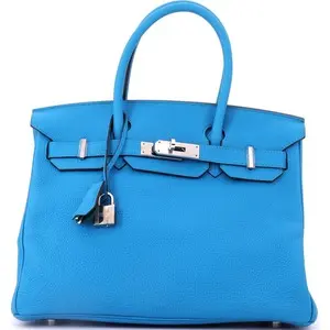 Hermès Birkin Handbag Verso Togo With Palladium Hardware 30 - Blue