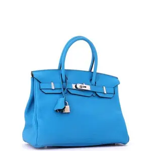 Hermès Birkin Handbag Verso Togo With Palladium Hardware 30 - Blue