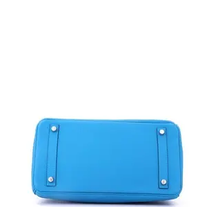 Hermès Birkin Handbag Verso Togo With Palladium Hardware 30 - Blue