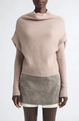 Rick Owens Crater Cashmere Blend Sweater Rose