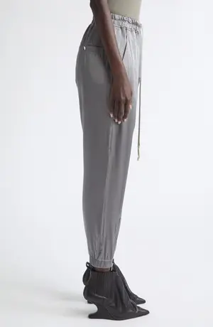 Rick Owens Tecuatl Satin Track Pants - Steel