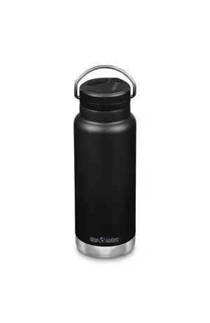 KLEAN KANTEEN Tkwide Insulated Water Bottle With Twist Capreusable Travel Water Bottle With Stainless Steel Strawperfect For Workouts & Sports - Black