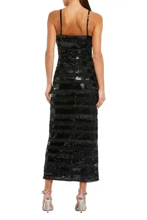 Mac Duggal Embellished Spaghetti Strap Midi Dress