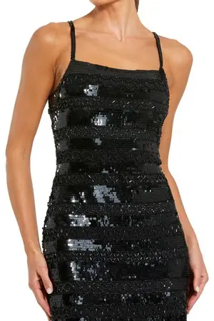 Mac Duggal Embellished Spaghetti Strap Midi Dress