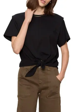 Sanctuary Sanctuary Organic Cotton Blend Tie Hem T-Shirt Black