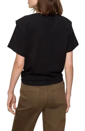 Sanctuary Organic Cotton Blend Tie Hem T-shirt - Black
