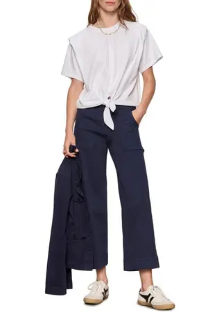 Sanctuary Organic Cotton Blend Tie Hem T-shirt - White