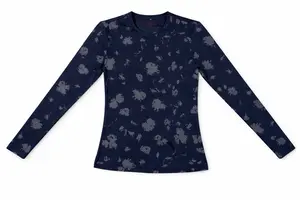 24/7 Long Sleeve Round Neck Cotton Tee - Denim