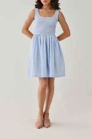 REISTOR Smocked Short Dress - Cloudline