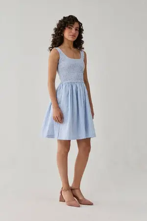 REISTOR Smocked Short Dress