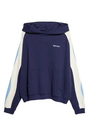 NAHMIAS Ollie Paneled Cotton Hoodie - Worn Navy