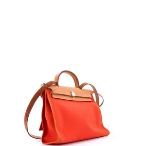 Hermès Herbag Zip Leather And Toile 31 - Red