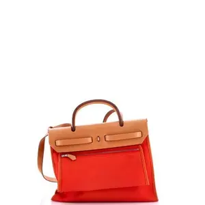 Hermès Herbag Zip Leather And Toile 31 - Red
