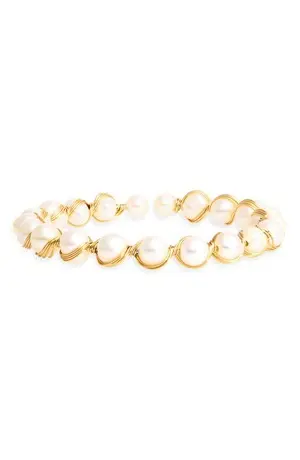 KIARA BY KI-ELE Thyra Freshwater Pearl Wire Bracelet - Gold