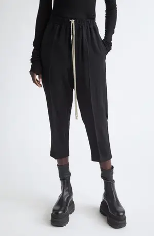 Rick Owens Astaire Crepe Crop Pants - Black