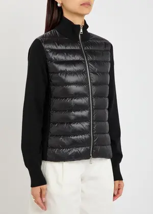 Moncler Padded Wool And Nylon Jacket - Black