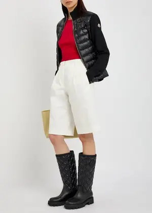 Moncler Padded Wool And Nylon Jacket - Black