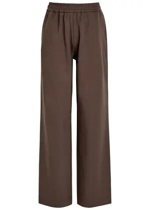 Moncler Wide-leg Cotton-blend Sweatpants - Brown