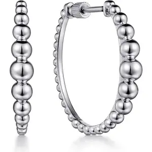 GABRIEL & CO. Beaded Hoop Earrings - Sterling Silver