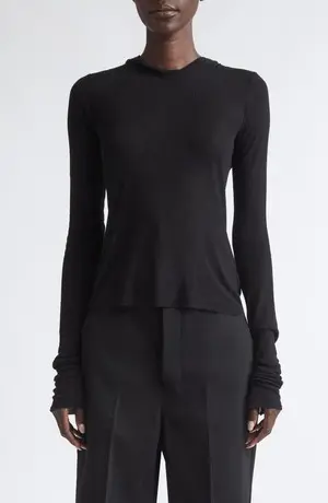 Rick Owens Rib Crop Sweater Hoodie - Black