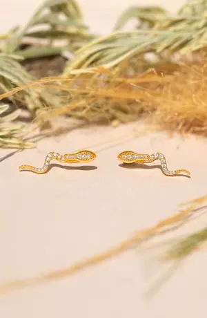 GIRLS CREW Python Pavé Cubic Zirconia Jacket Earrings