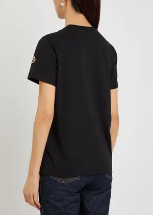 Moncler Logo Appliqué Cotton T-shirt - Black