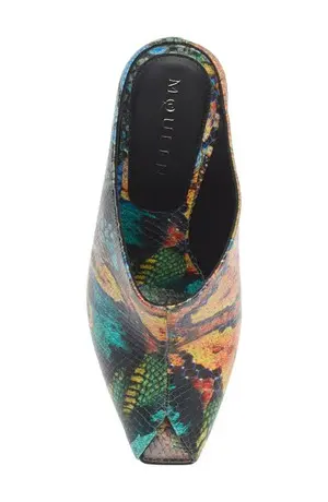 Alexander McQueen Horn Shaped Heel Peep Toe Mule