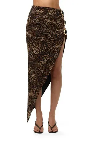 Naked Wardrobe Asymmetrical Cutout Midi Skirt