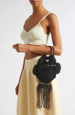 ANYA HINDMARCH Macramé Fish Clutch