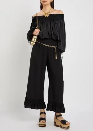 Chloé Frill Silk-georgette Culottes