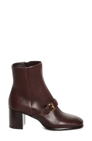 Prada Buckle Block Heel Bootie