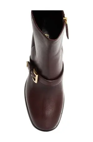 Prada Buckle Block Heel Bootie