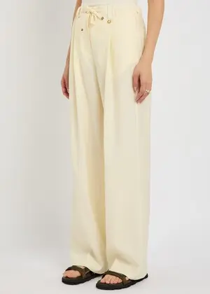 Moncler Drawstring Straight-leg Wool Trousers
