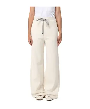 Max Mara Wide Leg Drawstring Pants - White