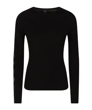 Pinko Lace-detailed Ribbed Sweater