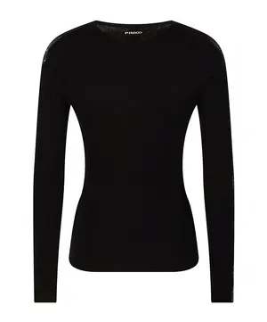 Pinko Lace-detailed Ribbed Sweater