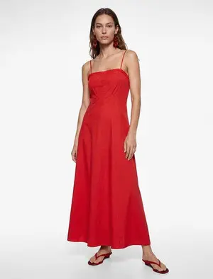 Koton Cotton Slim Fit Strappy Midi Dress