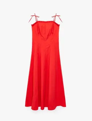 Koton Cotton Slim Fit Strappy Midi Dress