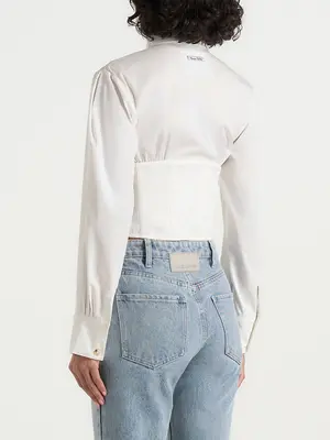 Manière De Voir Margot Cotton Corset Shirt - White
