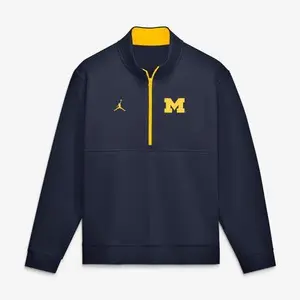 JORDAN BRAND Michigan Wolverines Primetime Club Fleece Half-zip Pullover