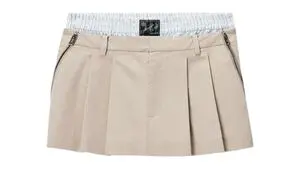 Alexander Wang Zipper Detail Pleated Skort - Stone