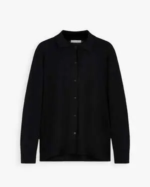 THE ROW Ocari Cashmere Cardigan Top - Black