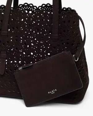 Alaïa Mina 25 Vienne Suede Tote Bag - Brown